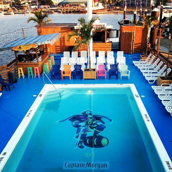 Tiki Barge baltimore with pool for sale - Aquatic Urbanism