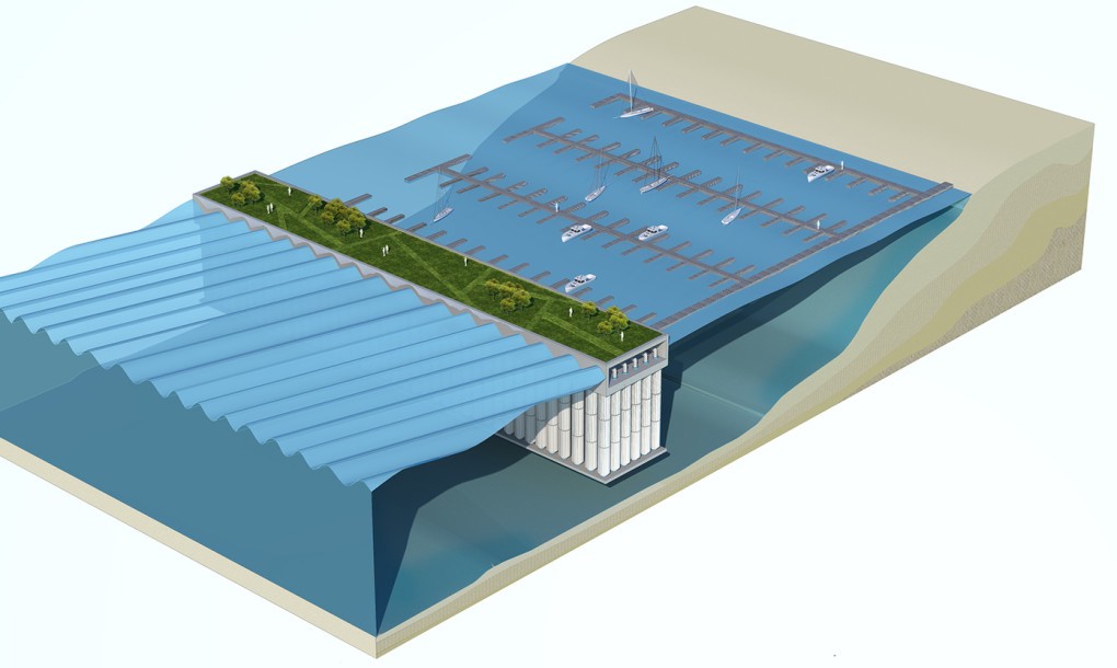 Waterstudio's floating Blue energy sea wall - Aquatic Urbanism